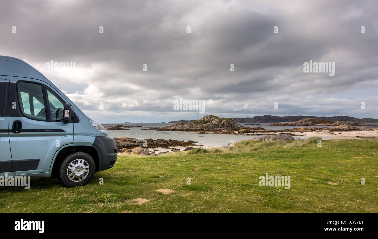 Campervan at Fidden beach, Isle of Mull, Scotland Stock Photo - Alamy