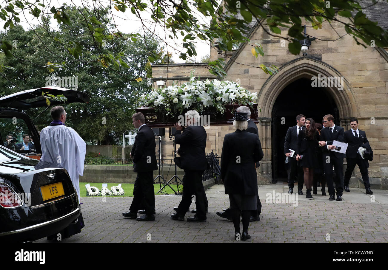 The coffin of former newcastle united chairman freddy shepherd hi-res ...