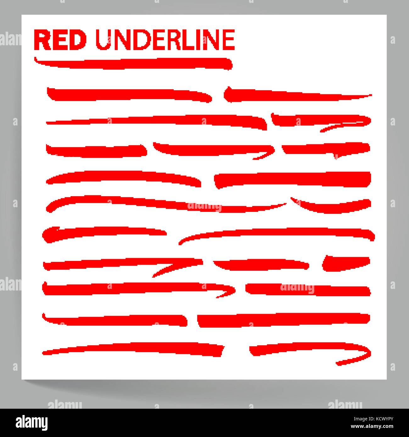 Set of Hand Lettering Underlines Lines Isolated On White. Handwritten ...