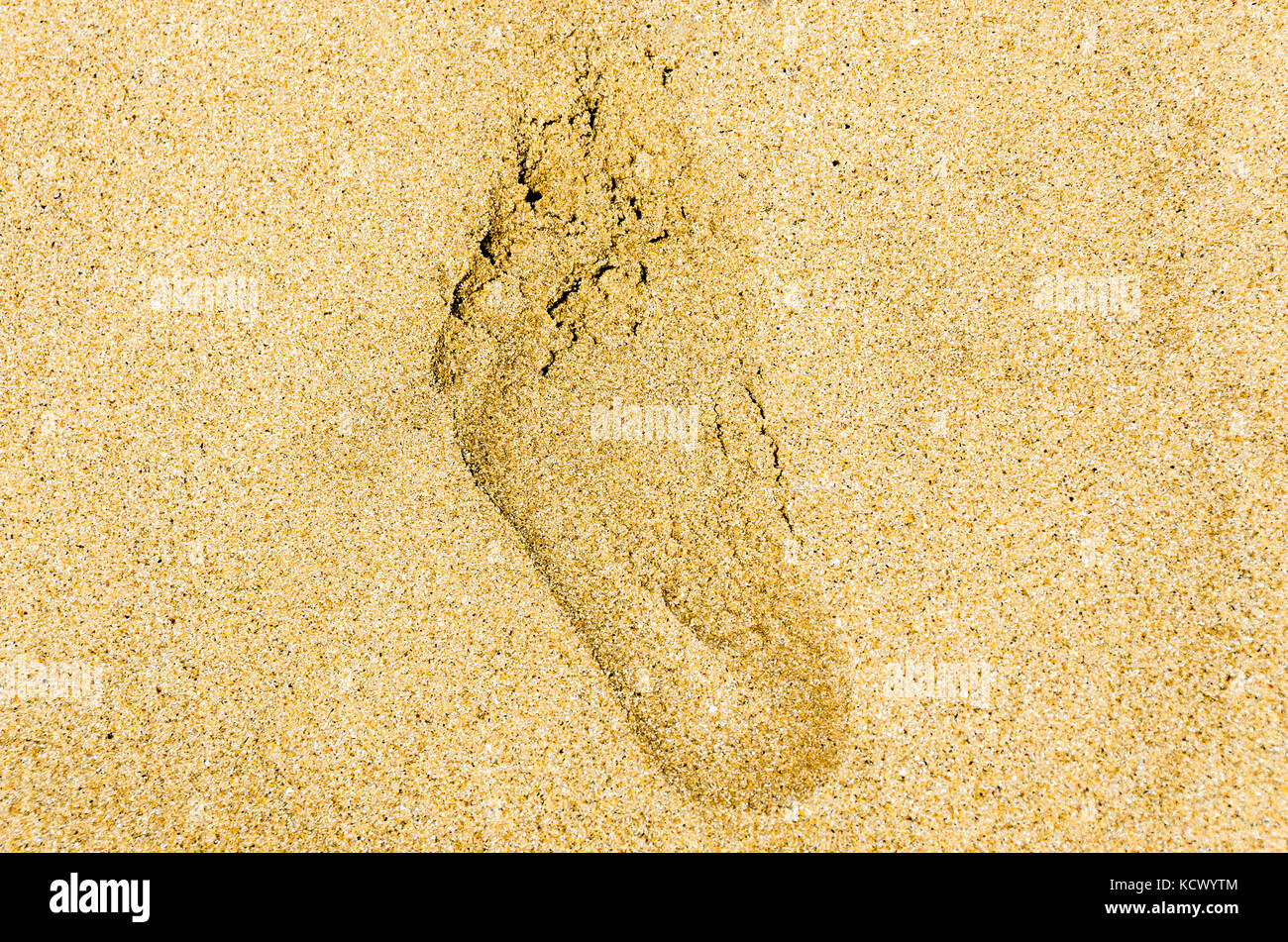 Beach sand footprint mark, close up Stock Photo - Alamy