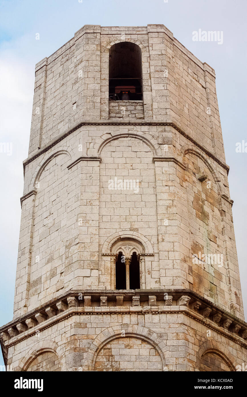 Italy Apulia Monte Sant'Angelo: View of the bell tower of the sanctuary ...