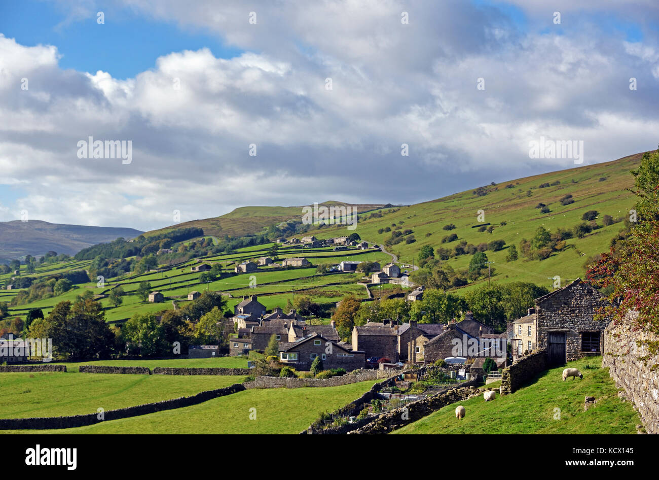 The village of Gunnerside, Swaledale, Richmondshire, North Yorkshire ...