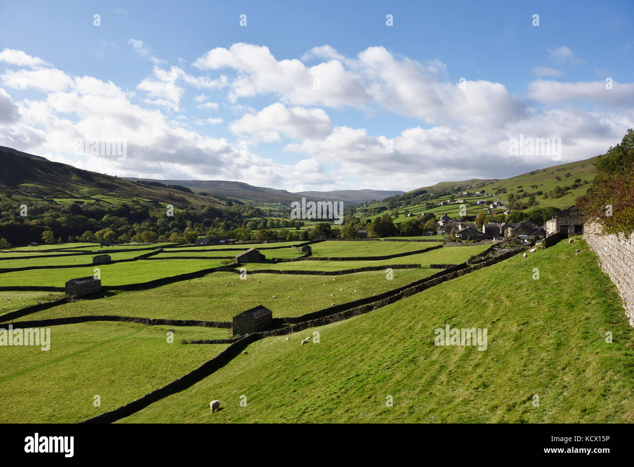 The village of Gunnerside, Swaledale, Richmondshire, North Yorkshire ...