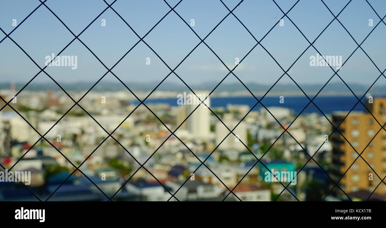 Glass window with cityscape background in sunny day Stock Photo - Alamy