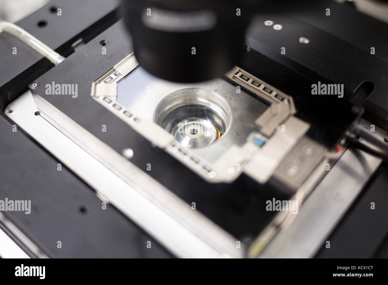 Modern microscope equipment in a microbiology research laboratory. New ...