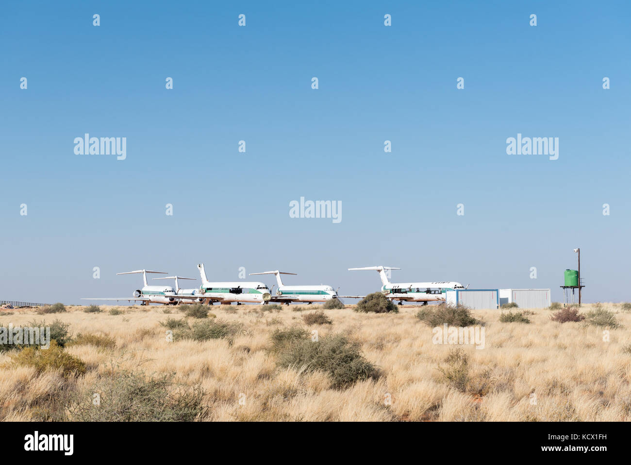 UPINGTON, SOUTH AFRICA - JULY 6, 2017: An aeroplane graveyard at the ...