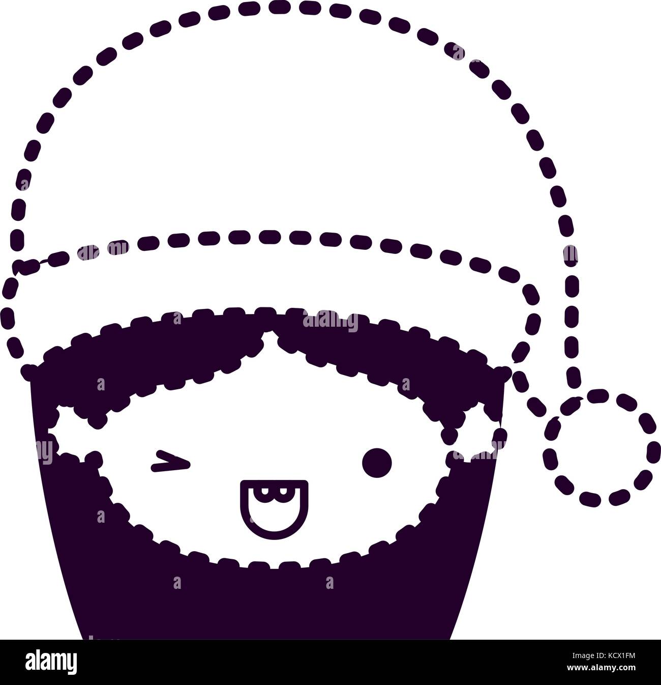 santa claus woman kawaii face with wink eye and happines expression ...