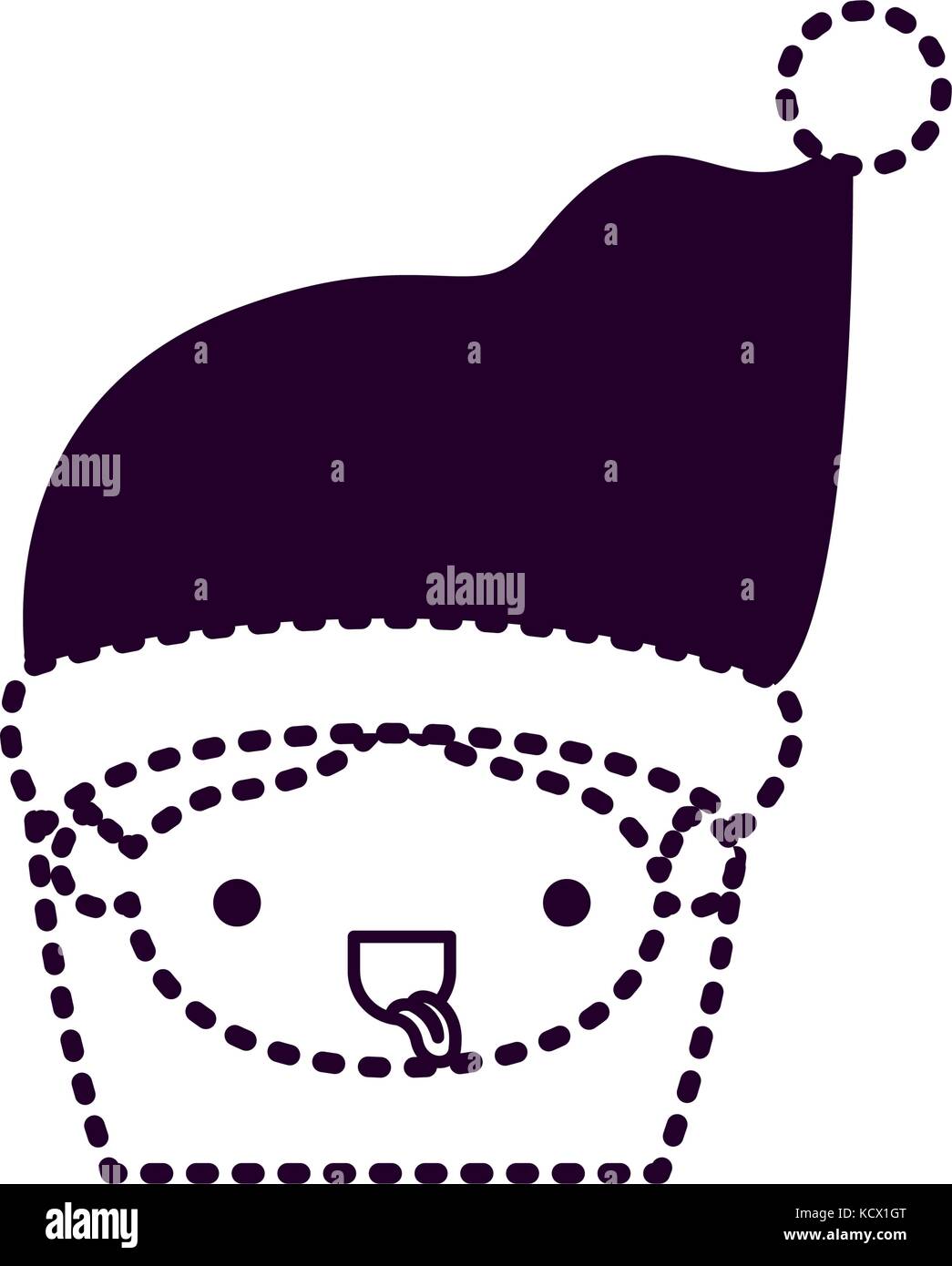 santa claus woman kawaii face with tongue out expression with hat on ...