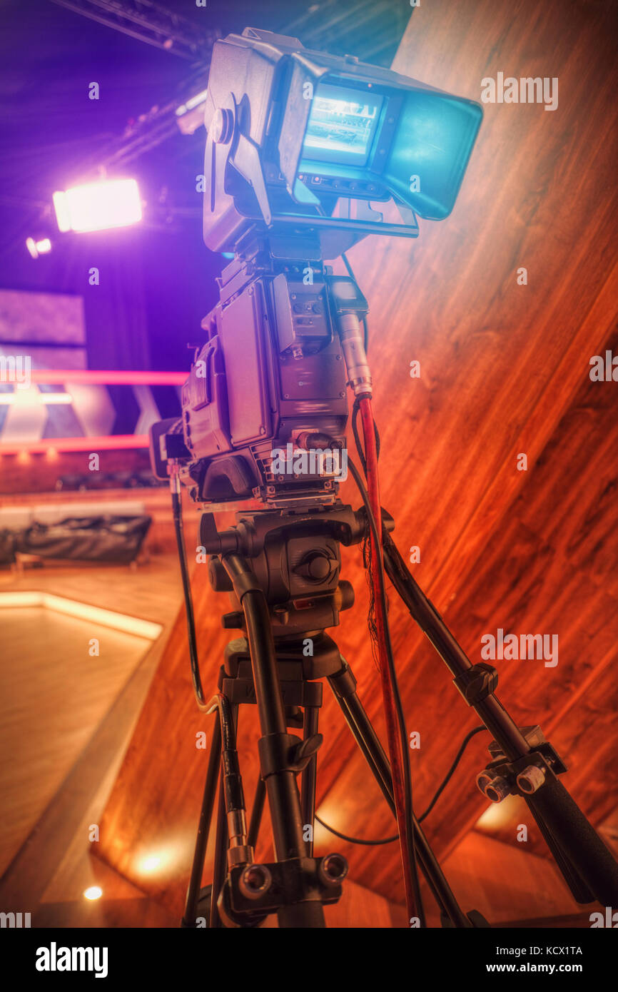 TV camera in recording and live studio Stock Photo - Alamy