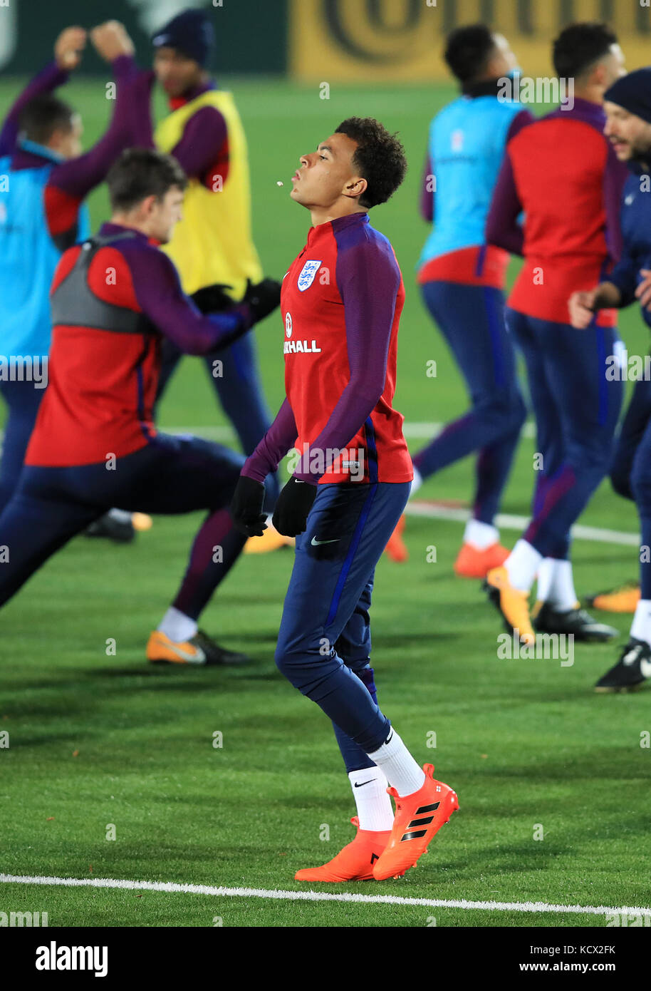 England's Dele Alli during the training session at the LFF Stadium ...