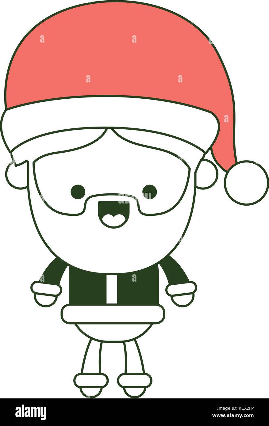 santa claus cartoon full body happiness expression on color section ...