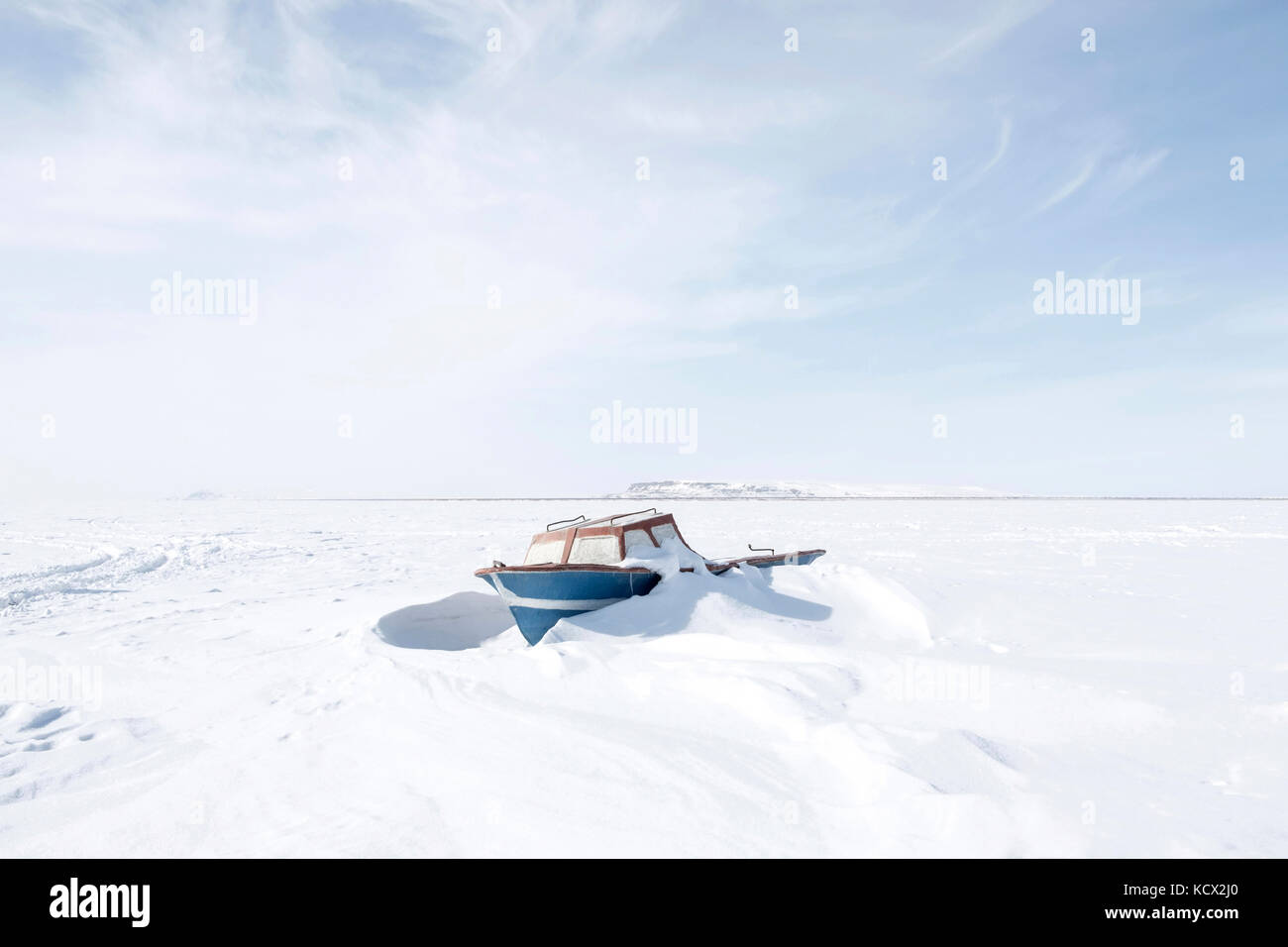 The boats are caught in the ice during the winter season. While May and ...