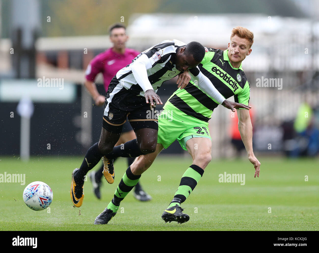 Notts County's Jonathan Forte and Forest Green Rovers Mark Roberts ...