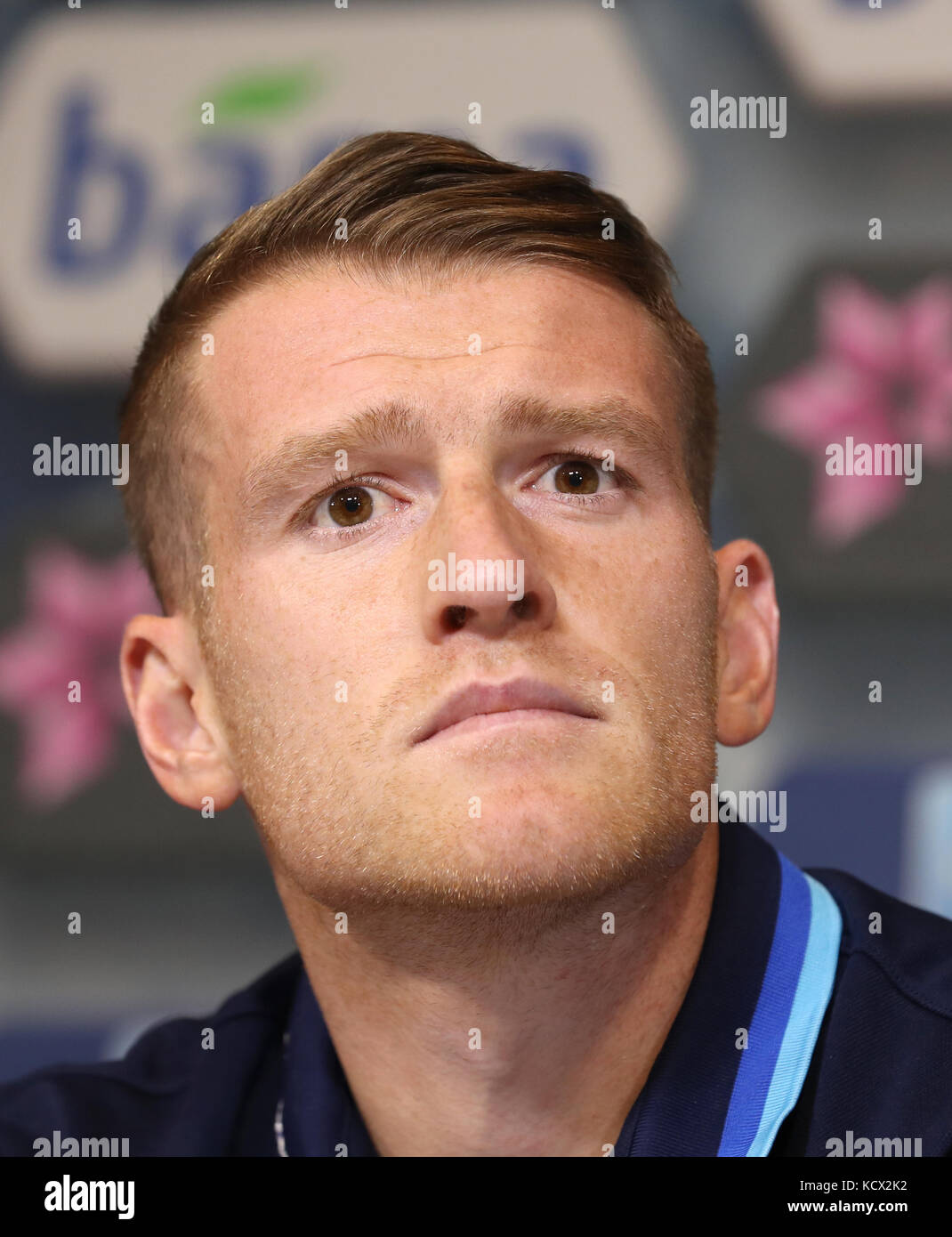 Northern Ireland's Steven Davis during the press conference at the Thon ...