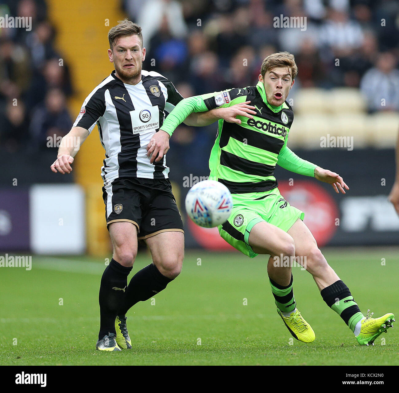Notts County's Matt Tootle and Forest Green Scott Rovers Scott Laird ...