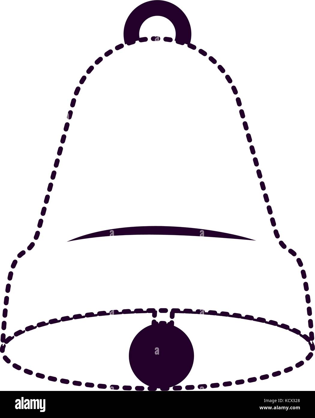 bell front view on dotted monochrome silhouette Stock Vector Image ...