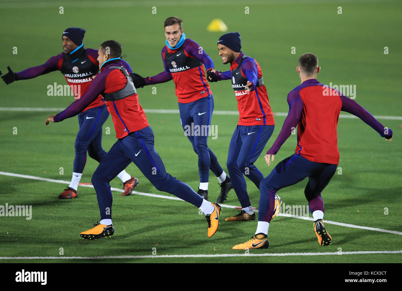 left to right, England's Jermain Defoe, Jake Livermore, Harry Winks ...