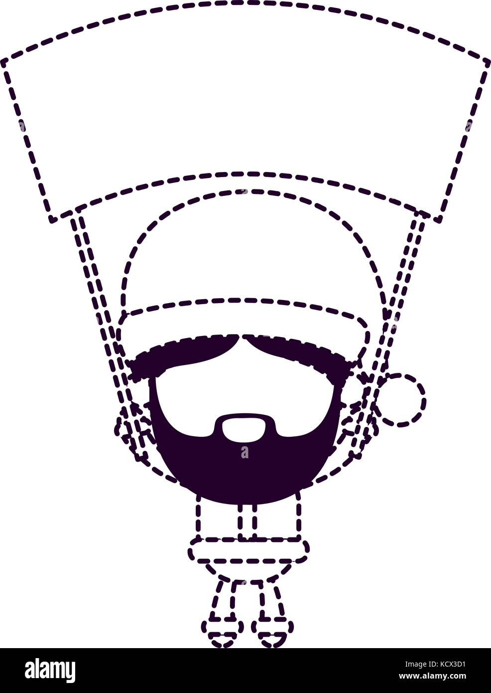 santa claus faceless holding up a wooden poster on dotted monochrome ...