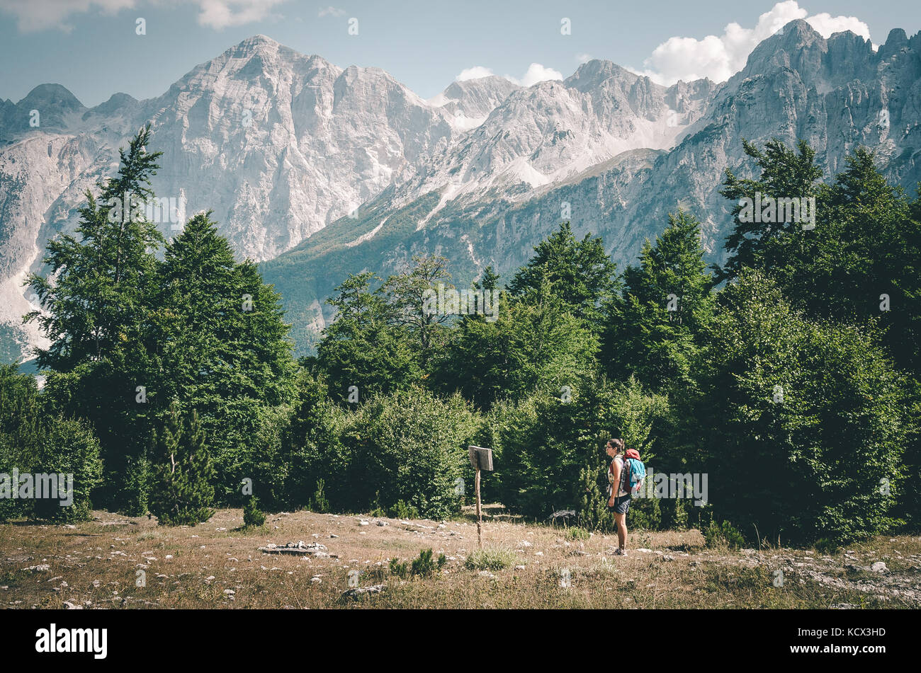 Hiking in Valbona National Park Stock Photo - Alamy