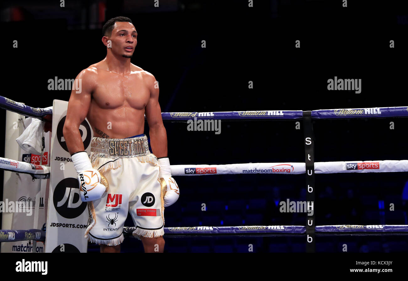 Marcus Morrison in action against Mariusz Biskupski during their ...