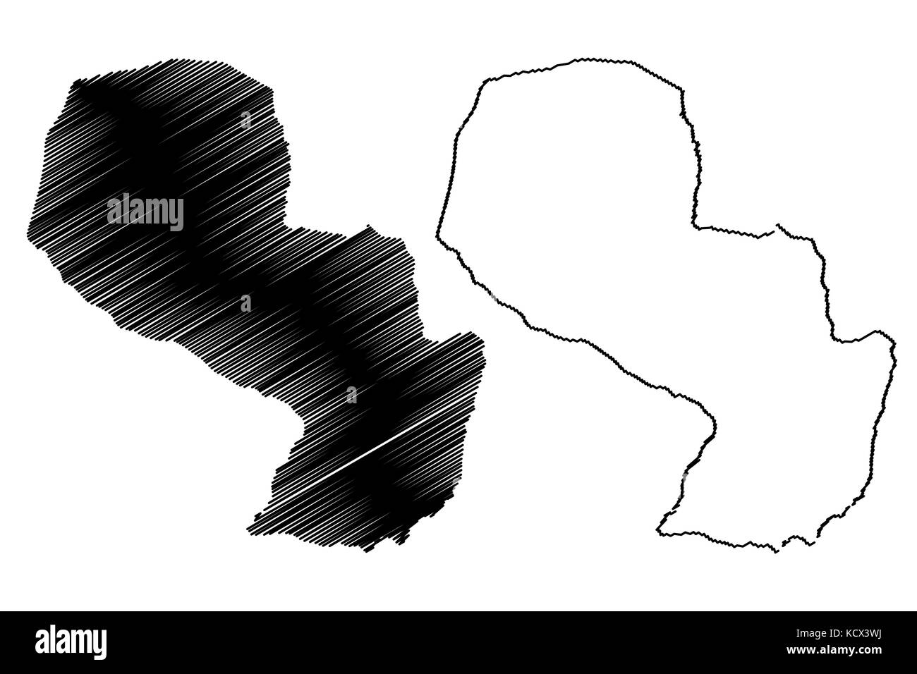 Paraguay map vector illustration, scribble sketch Paraguay Stock Vector ...