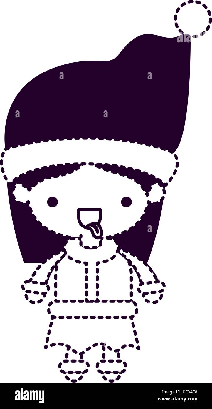 santa claus woman cartoon full body face tongue out expression on ...