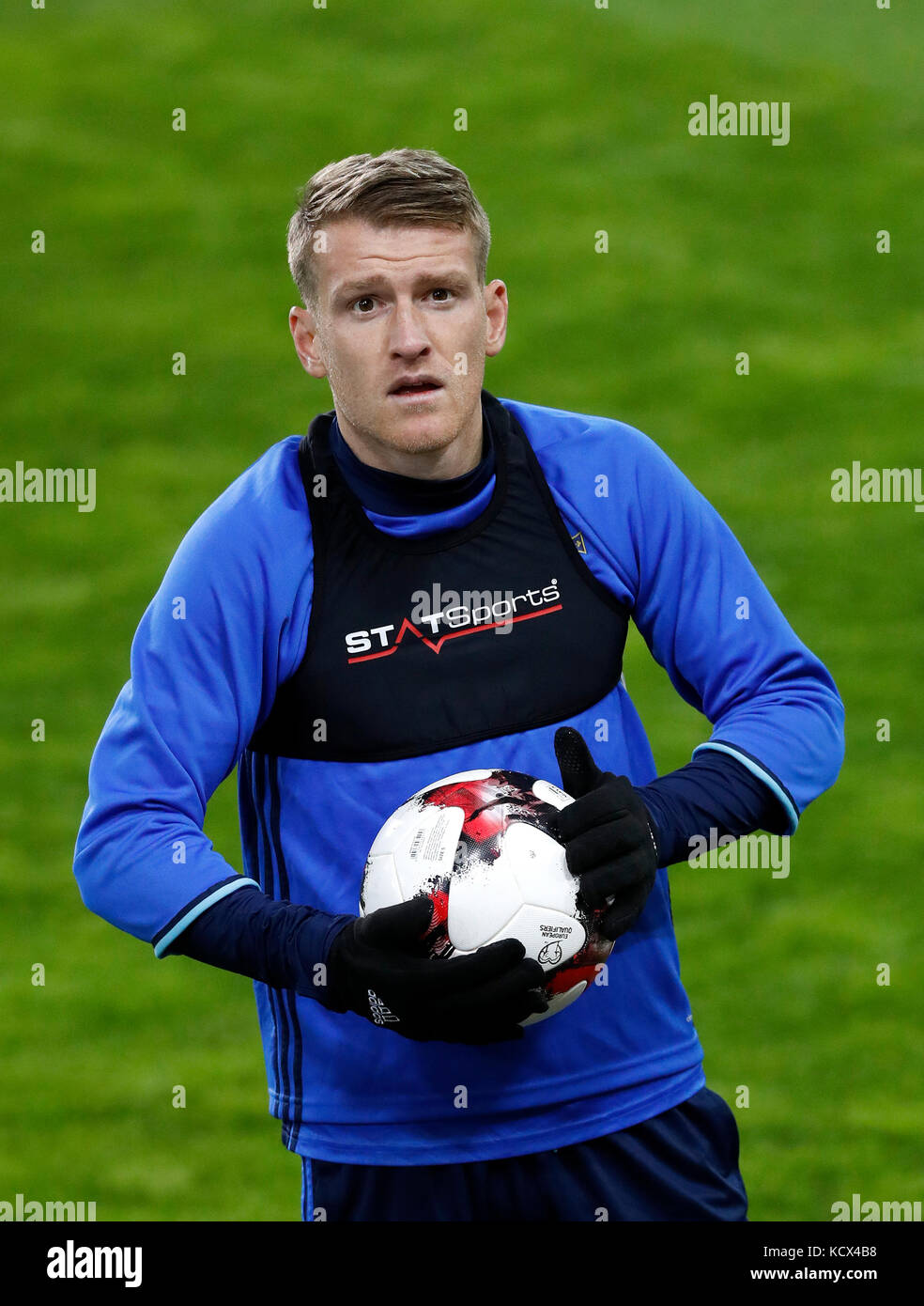 Northern Ireland's Steven Davis during the training session at the ...