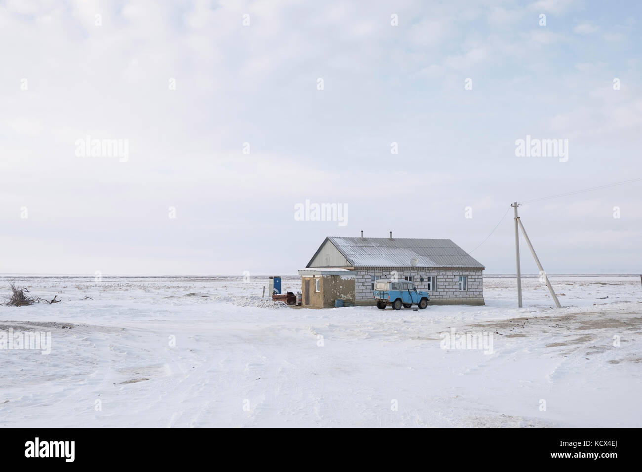 The village of Tastubek along the little Aral sea has 20 houses, situed ...