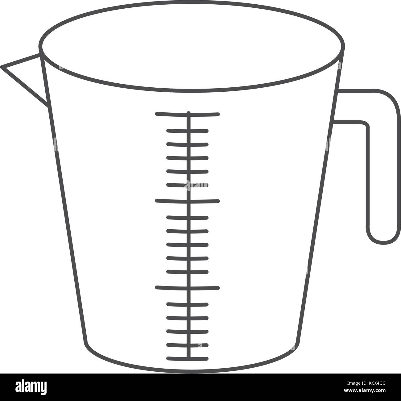 jar with handle and measure scale monochrome silhouette Stock Vector ...