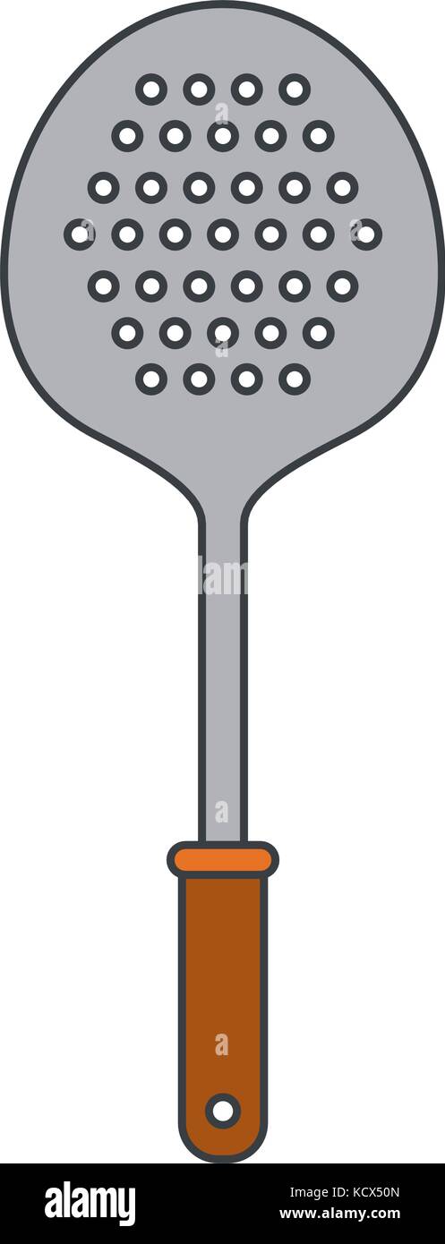 frying spoon utensil colorful silhouette Stock Vector Image & Art - Alamy