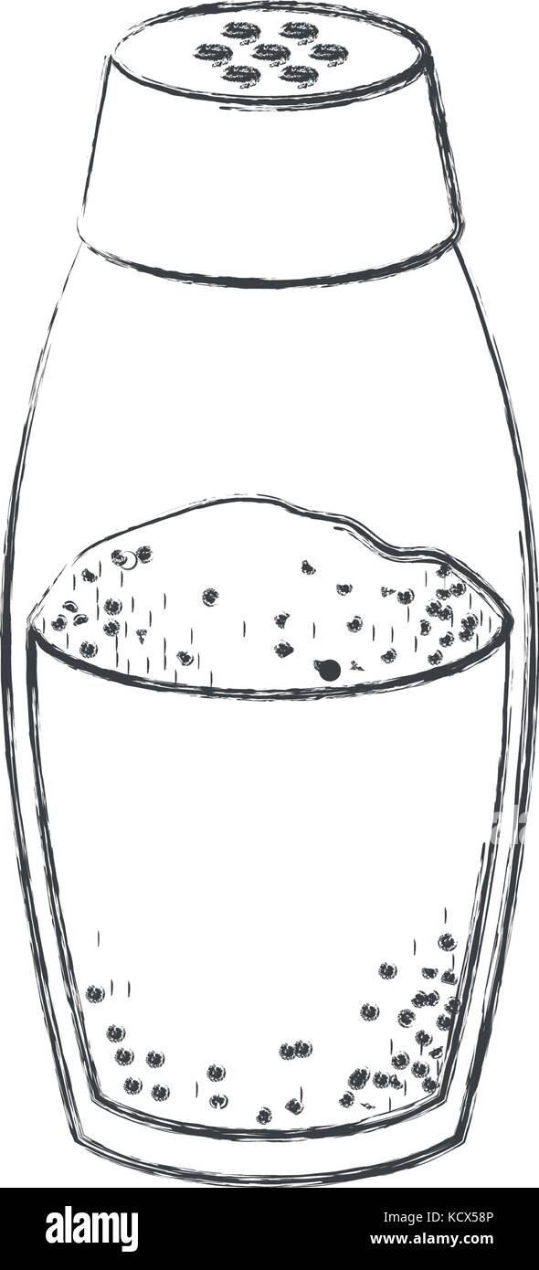 salt container icon monochrome blurred silhouette Stock Vector Image ...