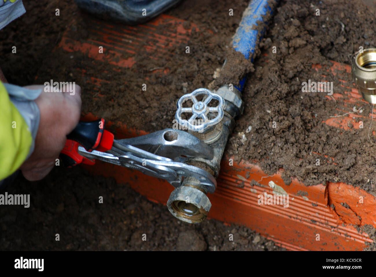 Instalation of a water in a house, picture Stock Photo - Alamy