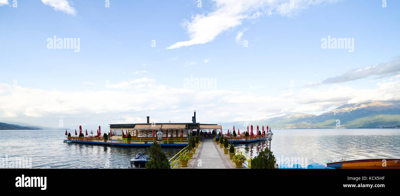 Lake Ohrid,nwiew nfrom Pogradec city , Albania Stock Photo - Alamy
