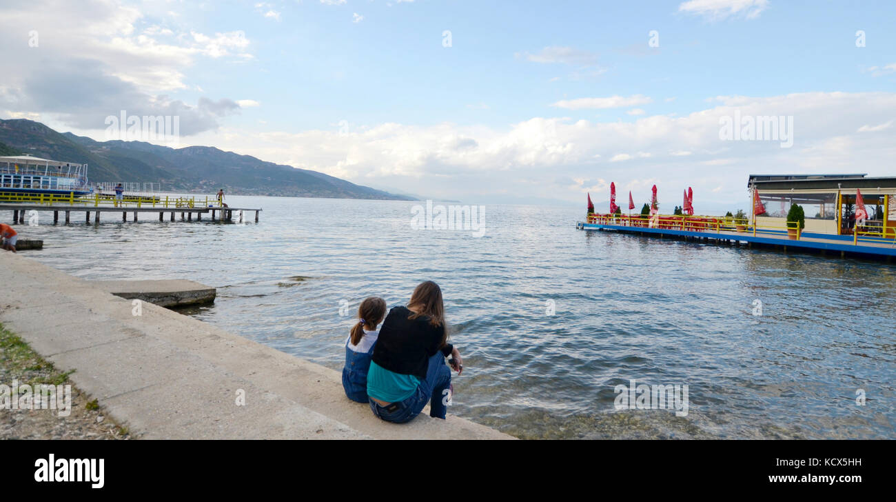 Lake Ohrid,nwiew nfrom Pogradec city , Albania Stock Photo - Alamy