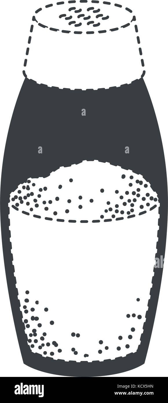 salt container black silhouette and dotted contour Stock Vector Image ...