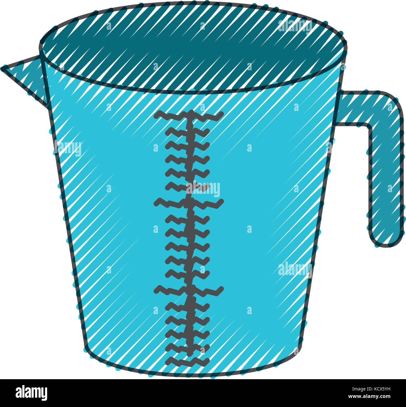 jar with handle and measure scale colored crayon silhouette Stock ...
