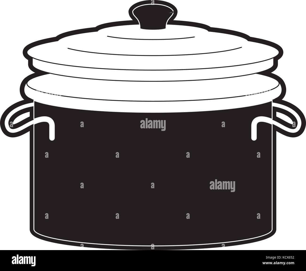 cooking pot with lid black silhouette Stock Vector Image & Art - Alamy