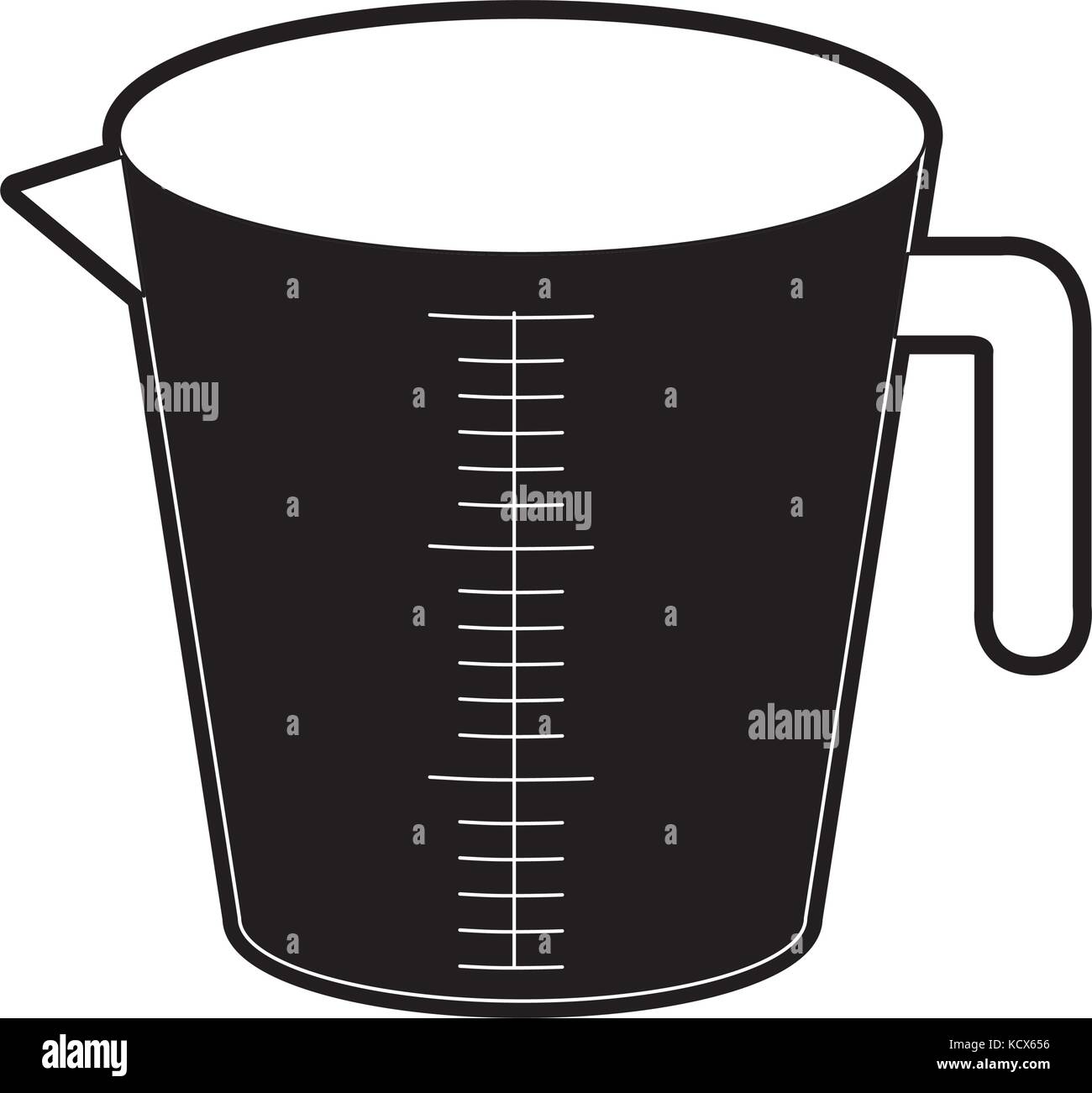 jar with handle and measure scale black silhouette Stock Vector Image ...