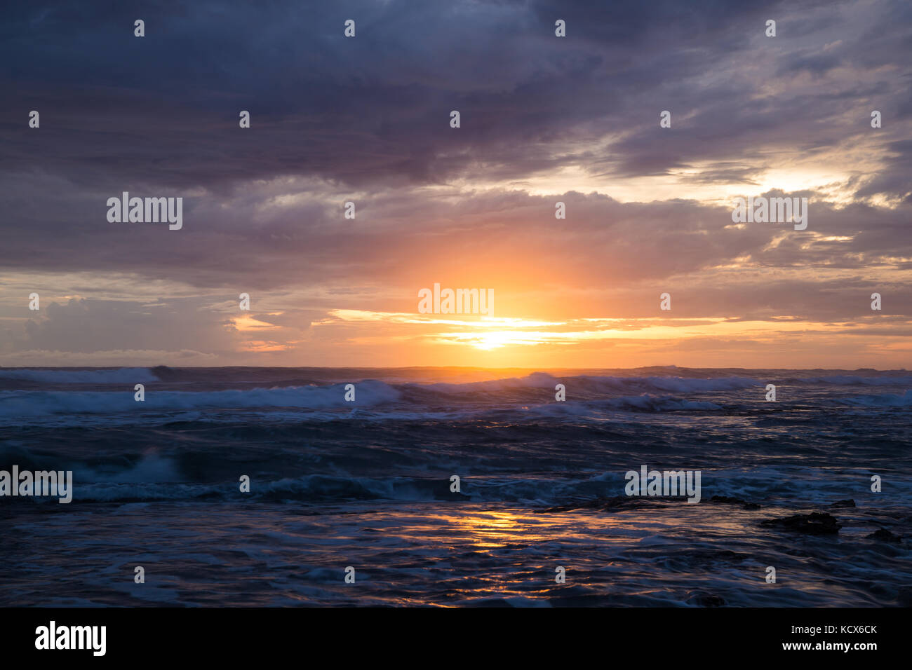 Sea scape waves sunset Stock Photo - Alamy