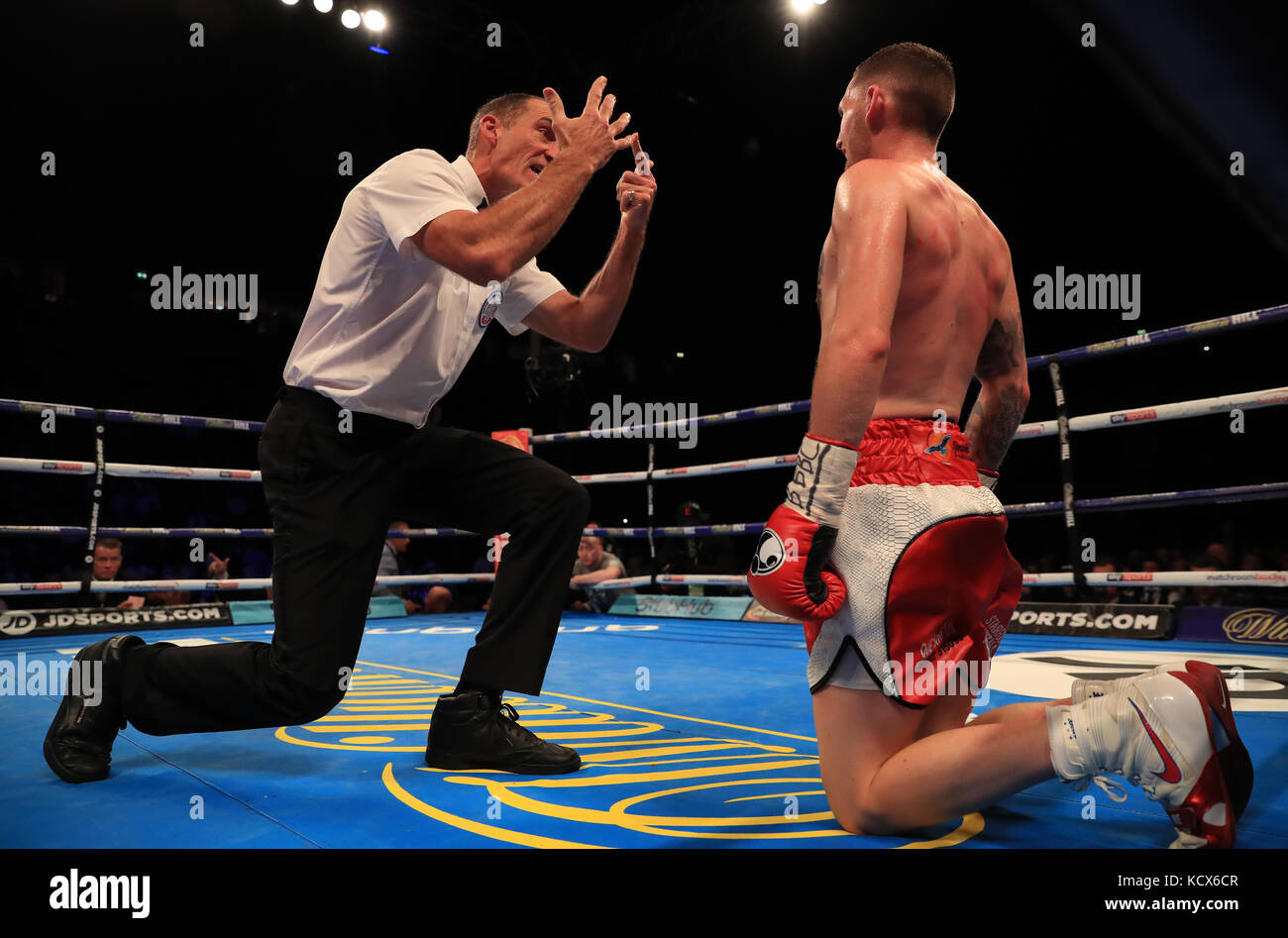Robbie Barrett during his British Lightweight Championship at ...