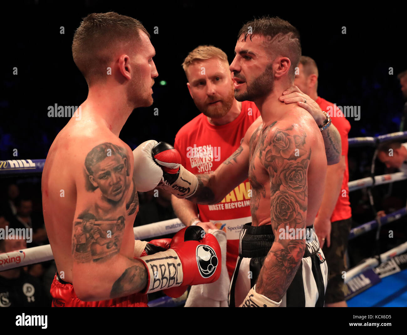 Robbie Barrett after their Lewis Ritson during their British ...