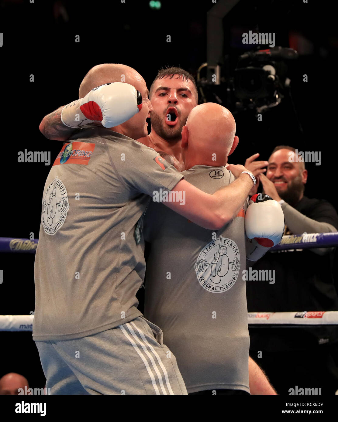 Robbie Barrett celebrates beating Lewis Ritson during their British ...