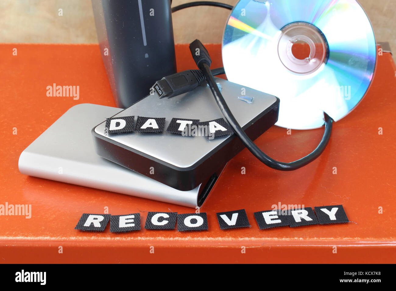 Data recovery from broken cd and lost info from hard drive Stock Photo ...