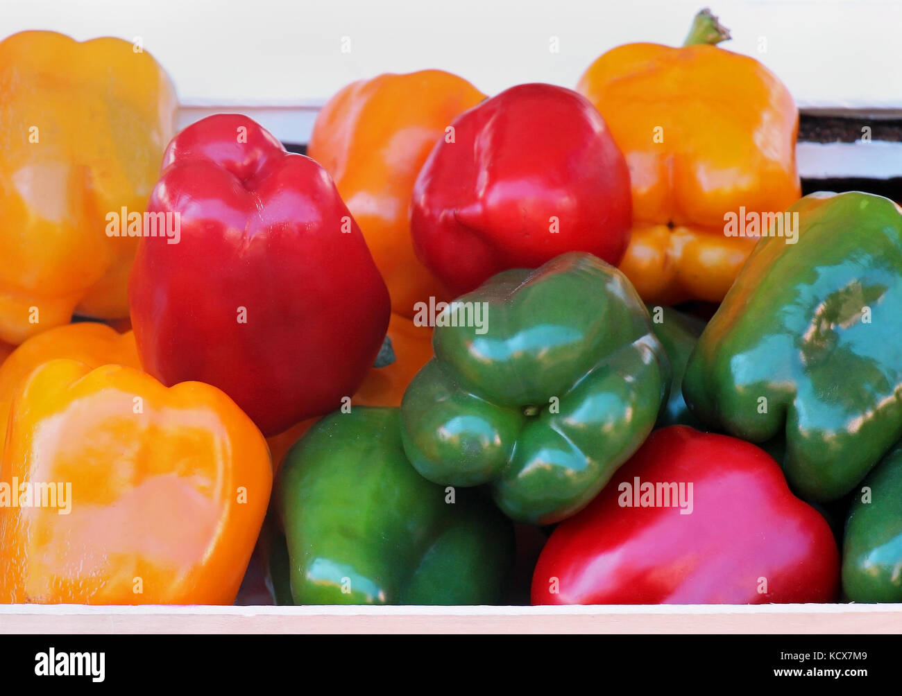 Fresh organic colorful paprika bell vegetables pile Stock Photo - Alamy