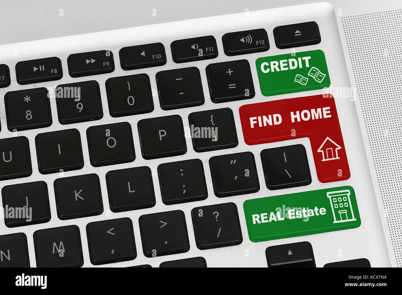 Laptop keyboard with extra buttons for searching real estate and ...