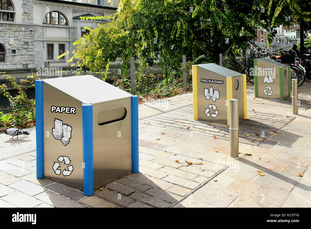 Recycling containers for paper hi-res stock photography and images - Alamy
