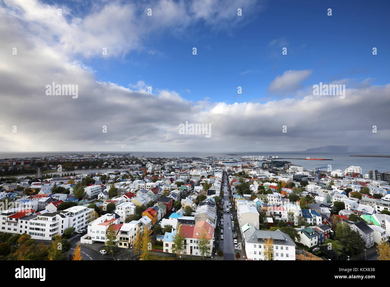 Reykjavik town center from church hi-res stock photography and images ...