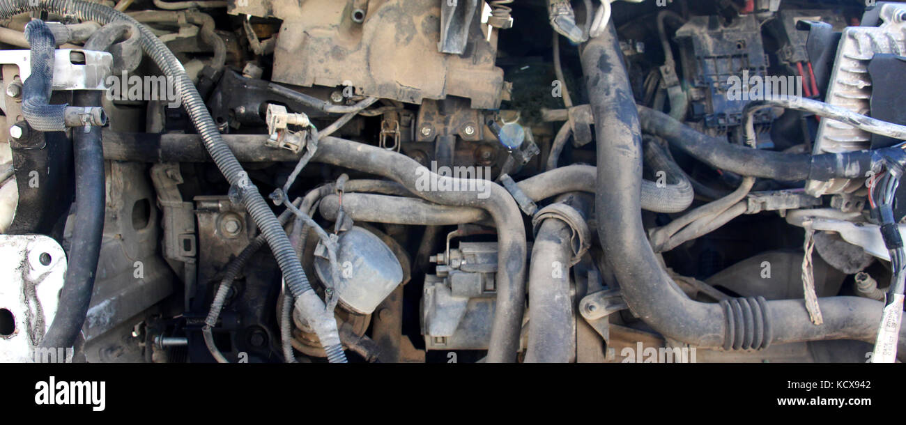 picture of a damaged car after collision Stock Photo - Alamy