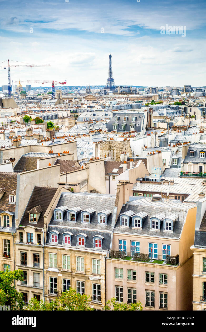 Paris Rooftops as viewed from the Pompidou Centre in Paris, France ...