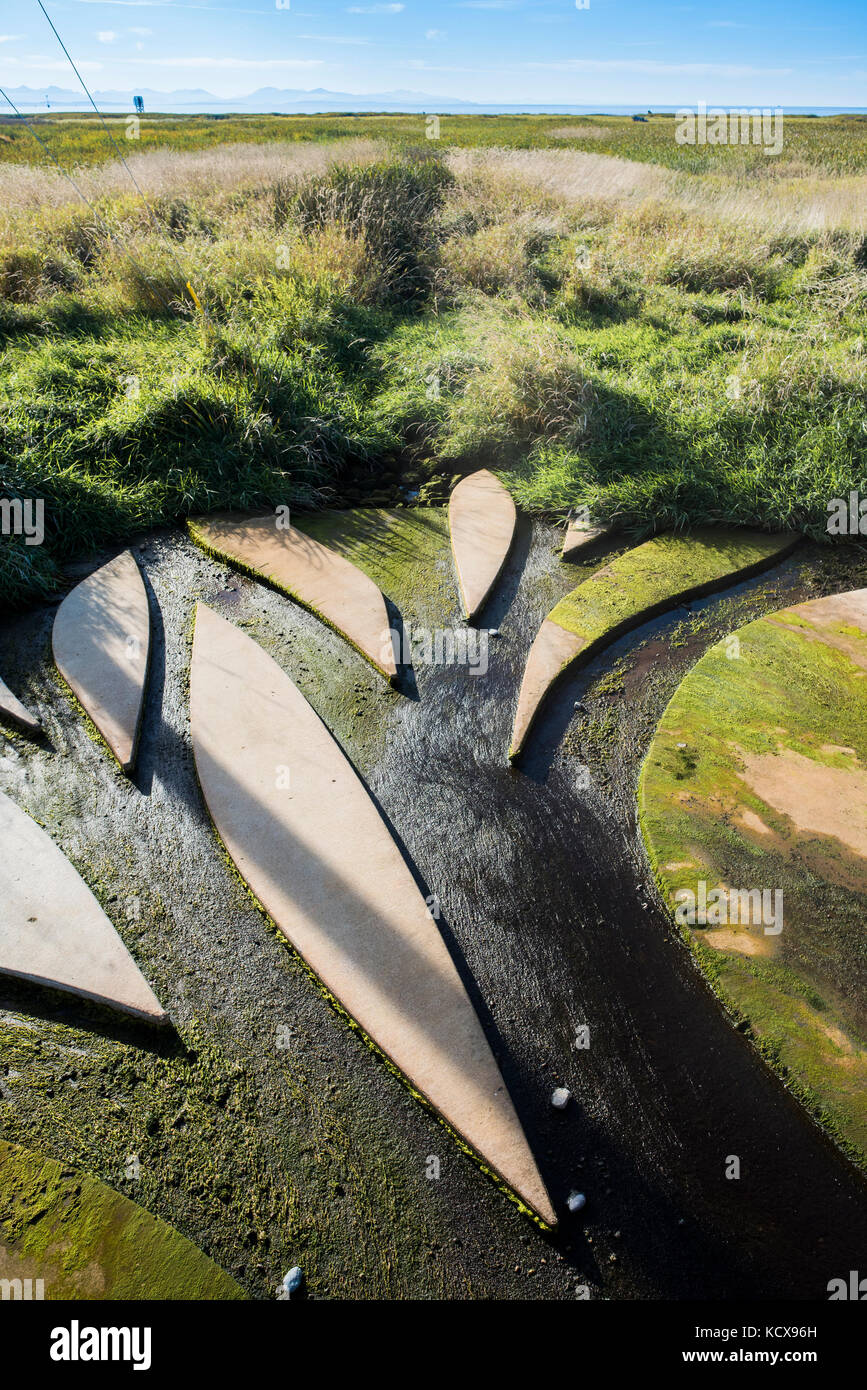 Concrete water dispersal forms in drainage ditch, Steveston, Richmond ...